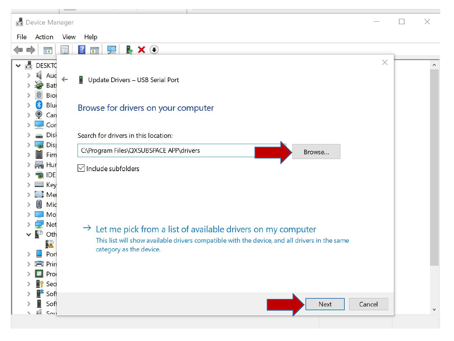 How to install the driver for the QUEX ED device – QX WORLD