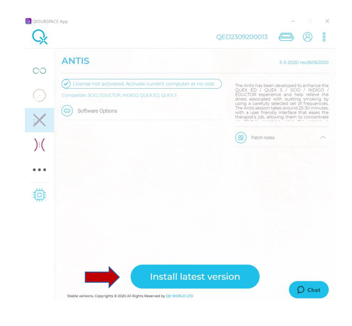 How to install Antis on a new computer. – QX WORLD
